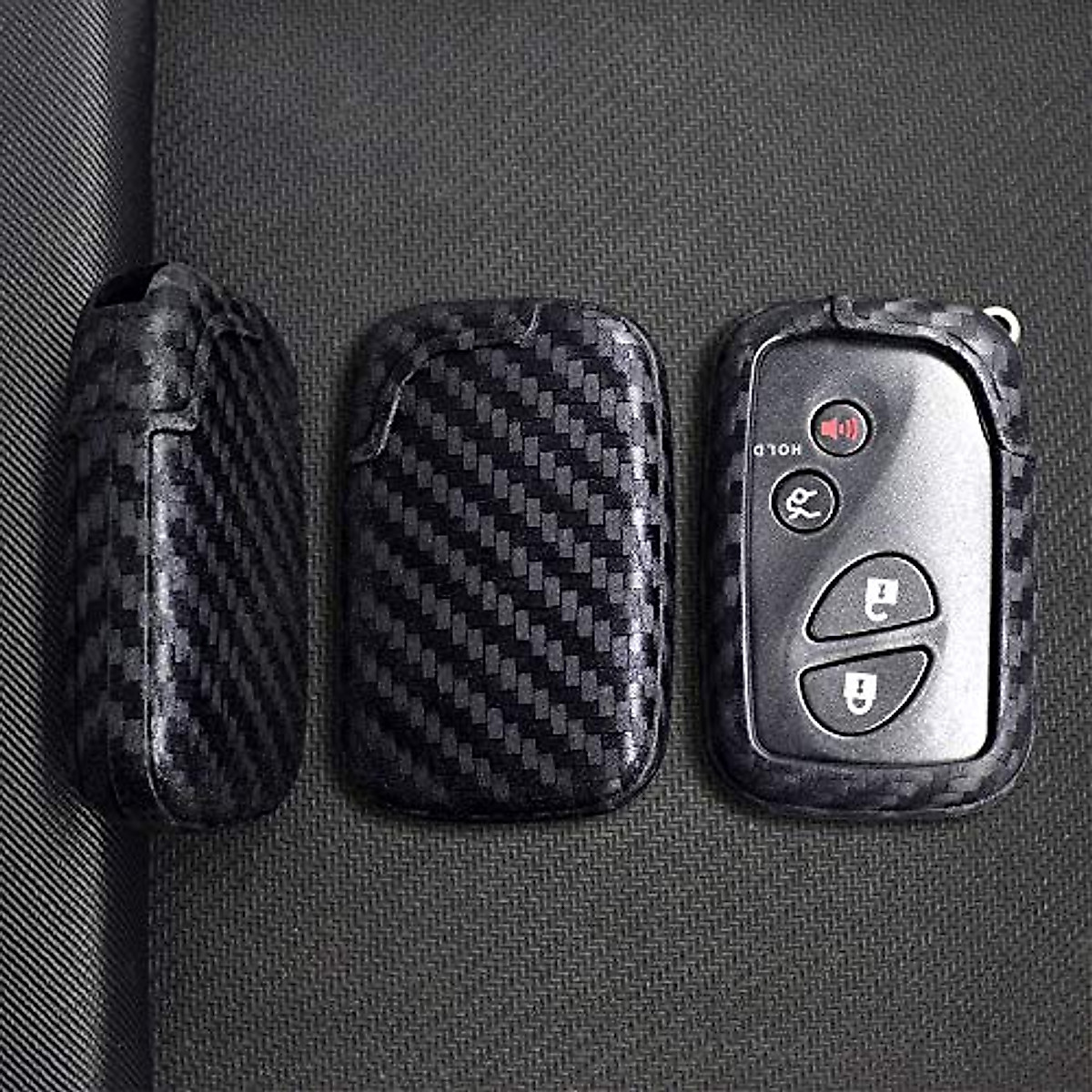 Ceyes Carbon Fiber Texture Car Key Fob Cover for Lexus GS460 GS430 GS350 GS300 GS450h ES350 ES240 CT200H GX460 GX400 LS600h LS460 LX570 IS350 IS250 IS300C is-C is-F HS250h RX350 RX450h