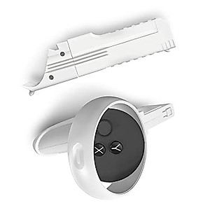 Eyglo Game Stock Cover Grip Attachment Accessories Compatible with Meta Quest 2 Touch Controllers,Enhance Arizona Sunshine Robo Recall Pavlov Onward VR FPS Gaming Experience (White)