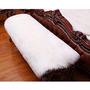 Soft Faux Sheepskin Fur Rug, Oval Small Sized Floor Area Shag Sofa Cover,Bedside Kitchen Living Room Nursery Mat Gold 23"x35"