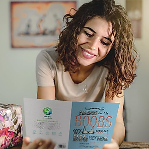 Tree-Free Greetings - Humorous Birthday Cards - Artful Designs - 1 Card + Matching Envelopes - Made in USA - 100% Recycled Paper - 5"x7" - Boob Friends (GO61265)