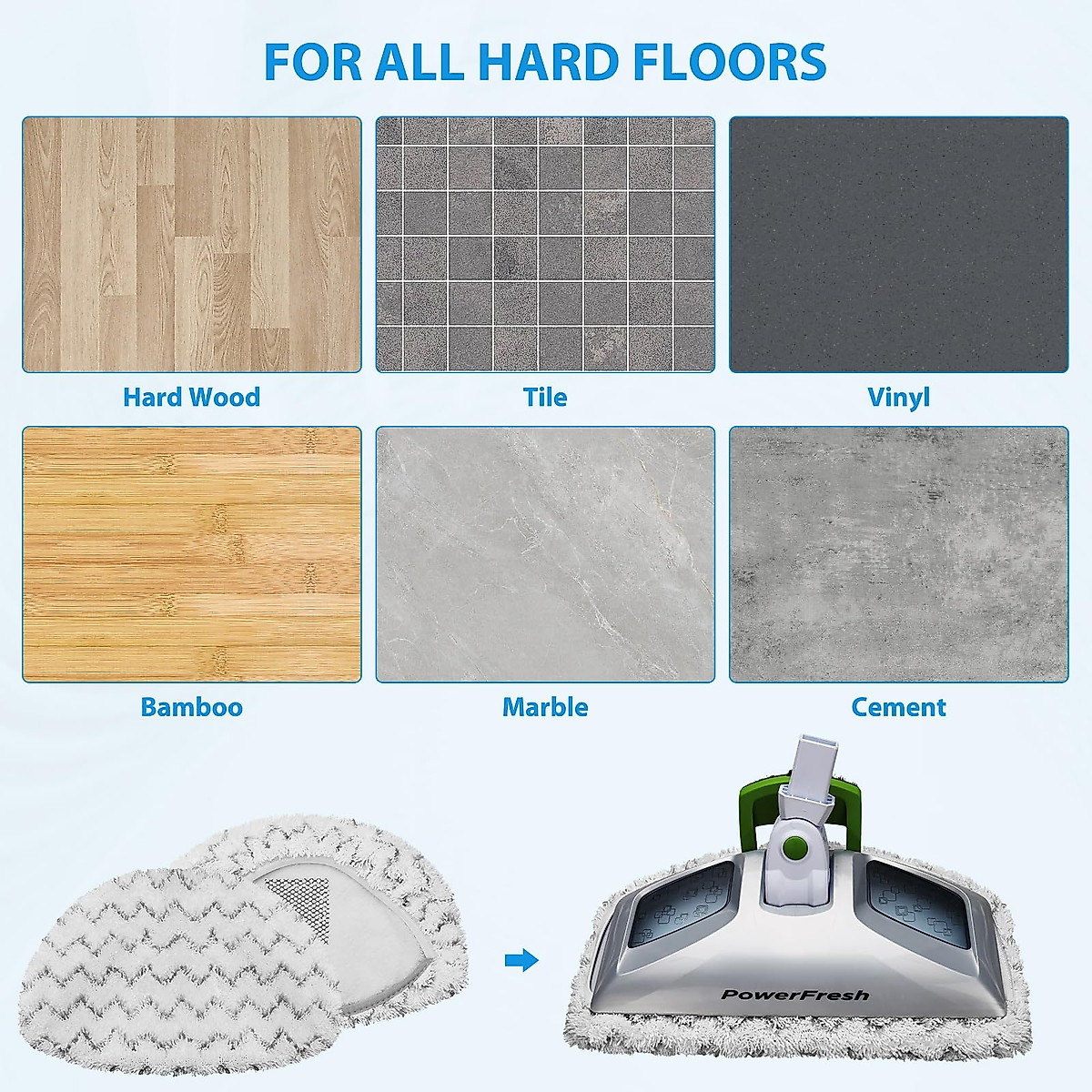 Extolife 10 Pack Steam Mop Replacement Pads for Bissell Powerfresh Steam Mop 1940 1806 1544 2075 2685A 2181 2814 Series, Model 19402 19404 19408 19409 1940A 1940F 1940Q 1940T 1940W B0006 B0017 2075A