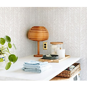 MelunMer Modern Peel and Stick Wallpaper Boho Contact Paper for Cabinets Stripe Wallpaper Line Self-Adhesive Wallpaper Removable Wallpaper for Bathroom Bedroom Shelf Liner Beige Waterproof 78.7"ｘ17.3"