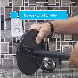 Paper Towel Holder Stand Counter top Under Cabinet Black Stainless Steel Bar Marble Weighted Base for Kitchen Table