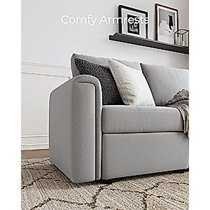 LINSY HOME Armrest Module for Modular Sectionals Sofa Couch, Convertible Sectional Modular Sofa for Living Room, Gray