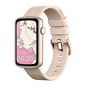 SHANG WING Smart Watches for Women Compatible with iPhone Android Phones, LYNN2 Slim Women's Watch Fitness Tracker Digital Watch with Heart Rate Monitor Pedometer Step/Sleep Tracker Waterproof Pink