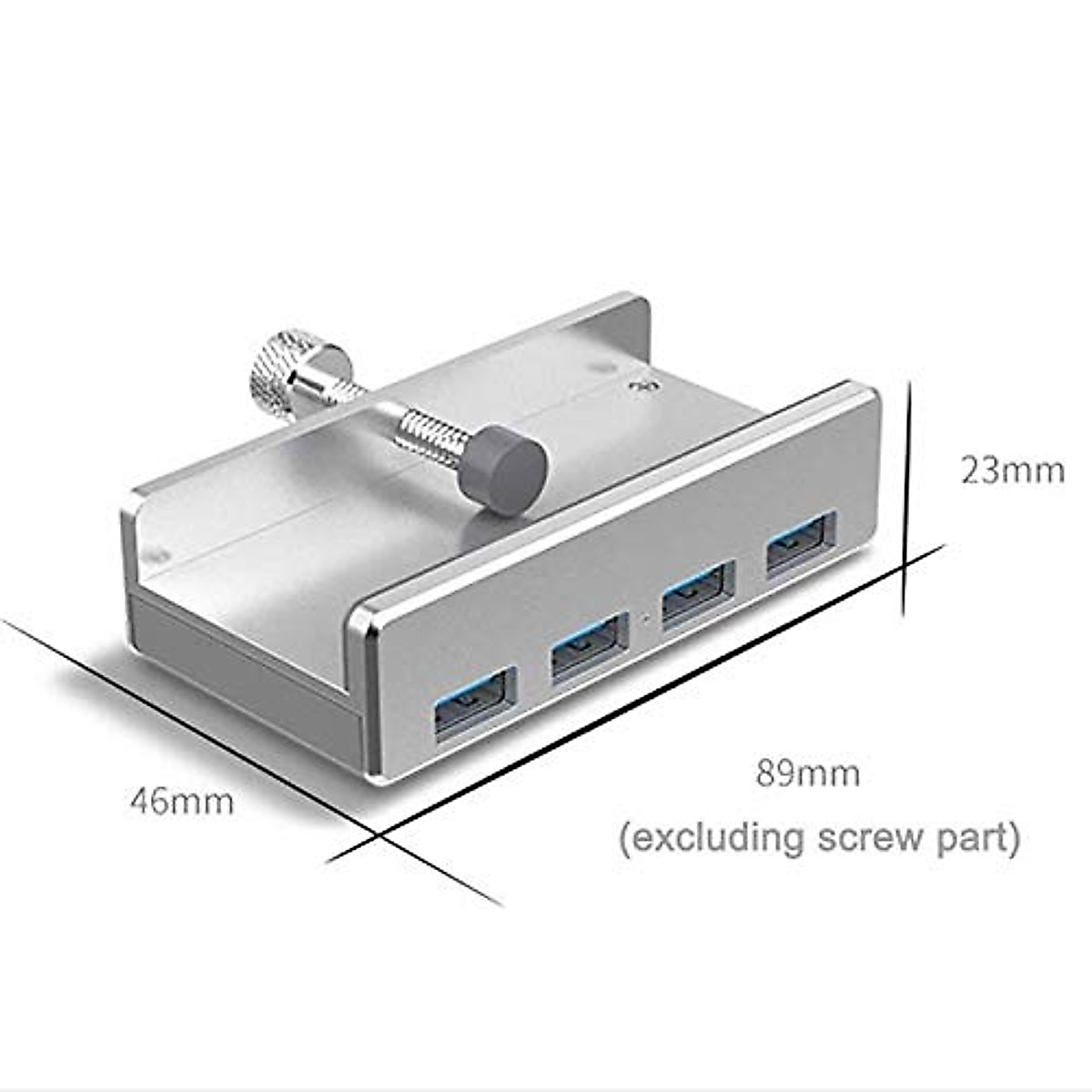 SHYPT Aluminum 4 Port Multifunctional USB 3.0 Clip-Type USB C HUB for Desktop Laptop Clip Range