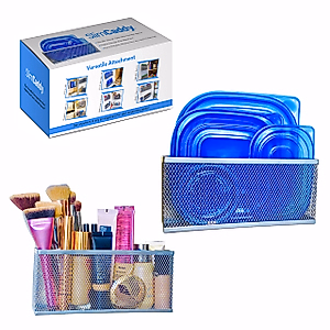 SLIM CADDY Cabinet Organizer | Optimize Your Cabinet Space | Inside Cabinet Door Storage | Durable, Slender Design| Lid Organizer, Bathroom Makeup Organizer, and More |2 pack, 8”L x 3.5”H x 1.8”D each