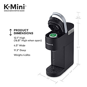 Keurig K-Mini Single Serve Coffee Maker with Twinings of London English Breakfast Tea K-Cup Pods, 24 Count