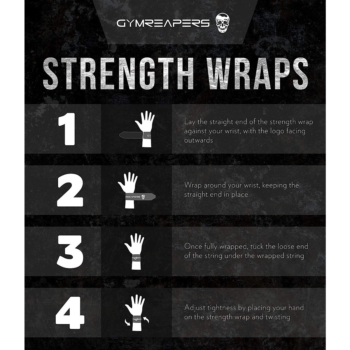 Gymreapers Strength Wrist Wraps for Cross Training, Olympic Lifting, WOD Workouts - Strong Wrist Support for Men and Women -| (Black/Black)