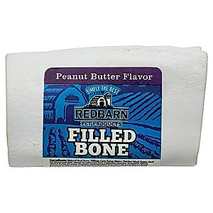 Redbarn Filled Dog Bones | Natural Long-Lasting Dental Treats; Suitable for Aggressive Chewers | Small (3") - 10 Bones (Peanut Butter)
