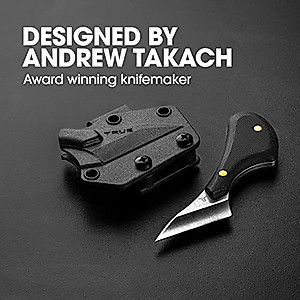 TRUE MYCRO Utility Knife, Fixed Blade Every Day Carry Razor Knife, Compact Boxcutter Neck Knife with Sheath - Black
