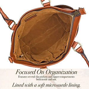 Patricia Nash Carducci Tote Purse for Women - Leather Tote Bag for Women - Designer Handbags For Women - Women Handbags - Leather Purses For Women - Leather Handbags For Women - Tan Leather Purse