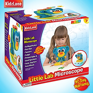 Microscope Kit for Kids | Children’s Wooden Science Kit Microscope with 2 Viewing Lenses and 10 Picture Slides | Educational STEM Toys for Toddlers and Kids Ages 3+ (B07DQR2483)