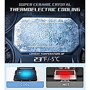 Navazip Laptop Cooling Pad with Thermoelectric Cooler and 4 Fans, Upgraded Laptop Cooler, RGB 14-18 Inches Laptop Stand, Multi-Gear Adjustment, Independent Control, Black