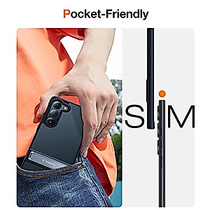 TORRAS MarsClimber for Samsung Galaxy S23 Plus Case, [3-Way Stand][MIL-STD Protection] Protective Translucent Matte Hard Back & Soft Silicone Edge Phone Case for Samsung S23 Plus Case 5G, Black