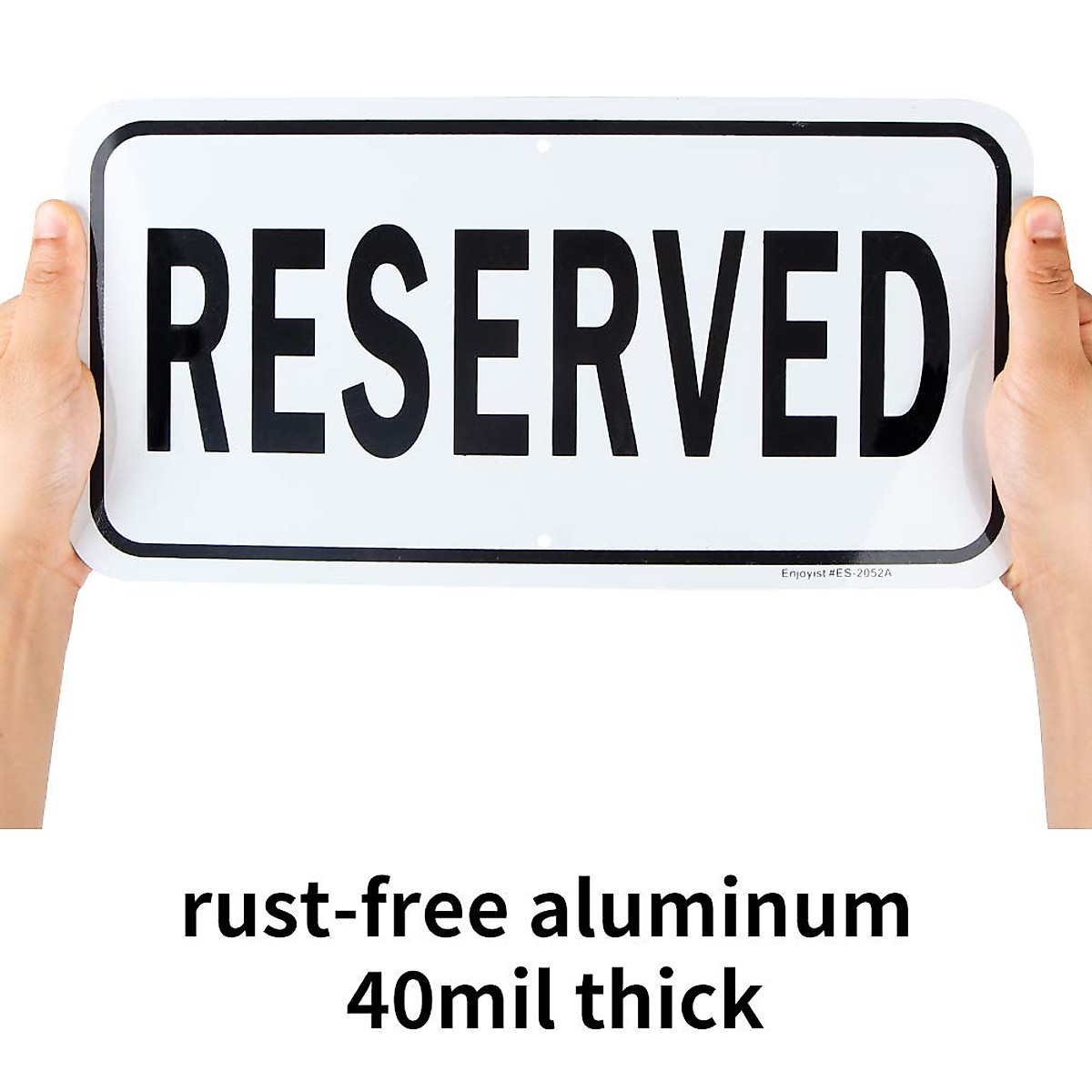 2 Pack Reserved Sign, 12"x 6" - .040 Aluminum Reflective Sign Rust Free Aluminum-UV Protected and Weatherproof