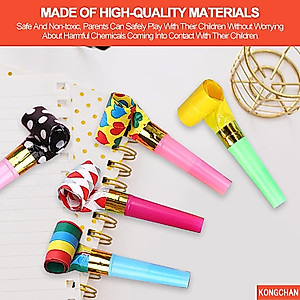 25pcs Party Blowers,Colourful Noisemakers Party Blowouts Squawkers Fringed Noise Maker,Birthday Noisemakers Birthday Blow Horns Party Whistles