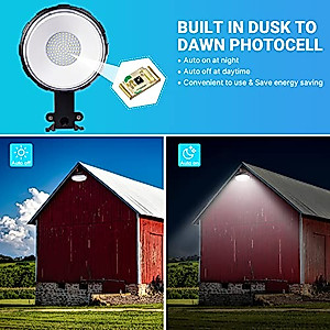 LED Barn Light 100W - 10000LM Dusk to Dawn Outdoor Lighting - 5000K Daylight - IP65 Waterproof Area Street Light with Photocell for Farmhouse Barns Garage Yard Warehouse Outdoor Security Lighting
