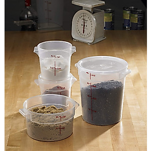 Lumintrail Cambro 2 Quart and 4 Quart Round Food Storage Container, Translucent, with Translucent Lids, Bundle with a Measuring Spoon Set
