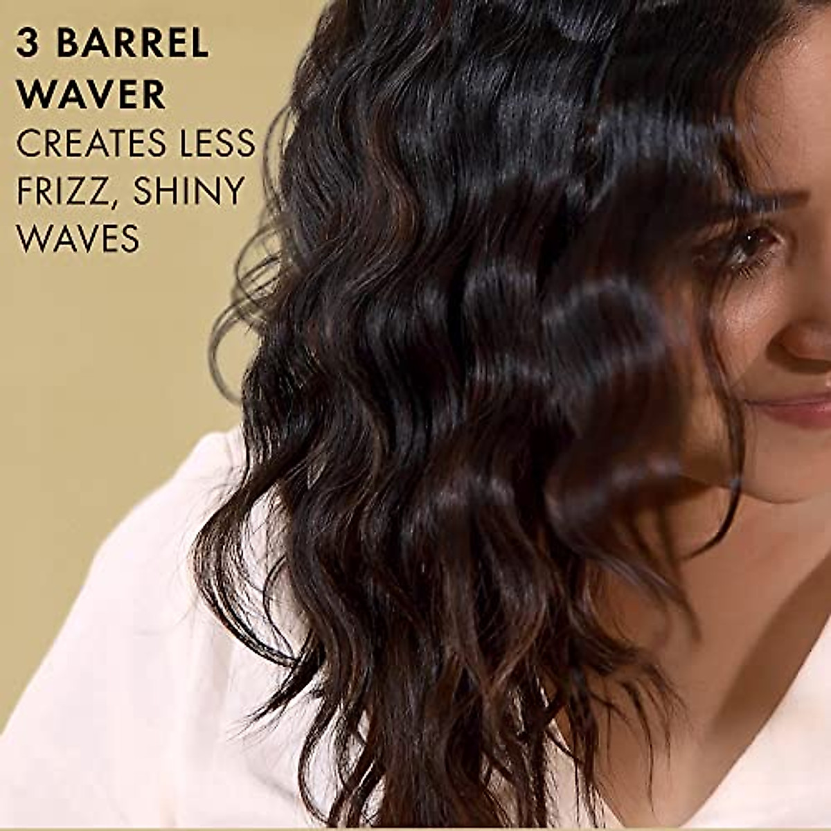 Hot Tools Pro Artist 24K Gold Digital 3 Barrel Hair Waver | Long Lasting Defined Waves (Jumbo Size)