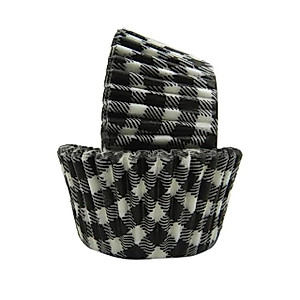 Regency Wraps Greaseproof Professional Grade Standard Baking Cups, Pack of 40, Black Gingham
