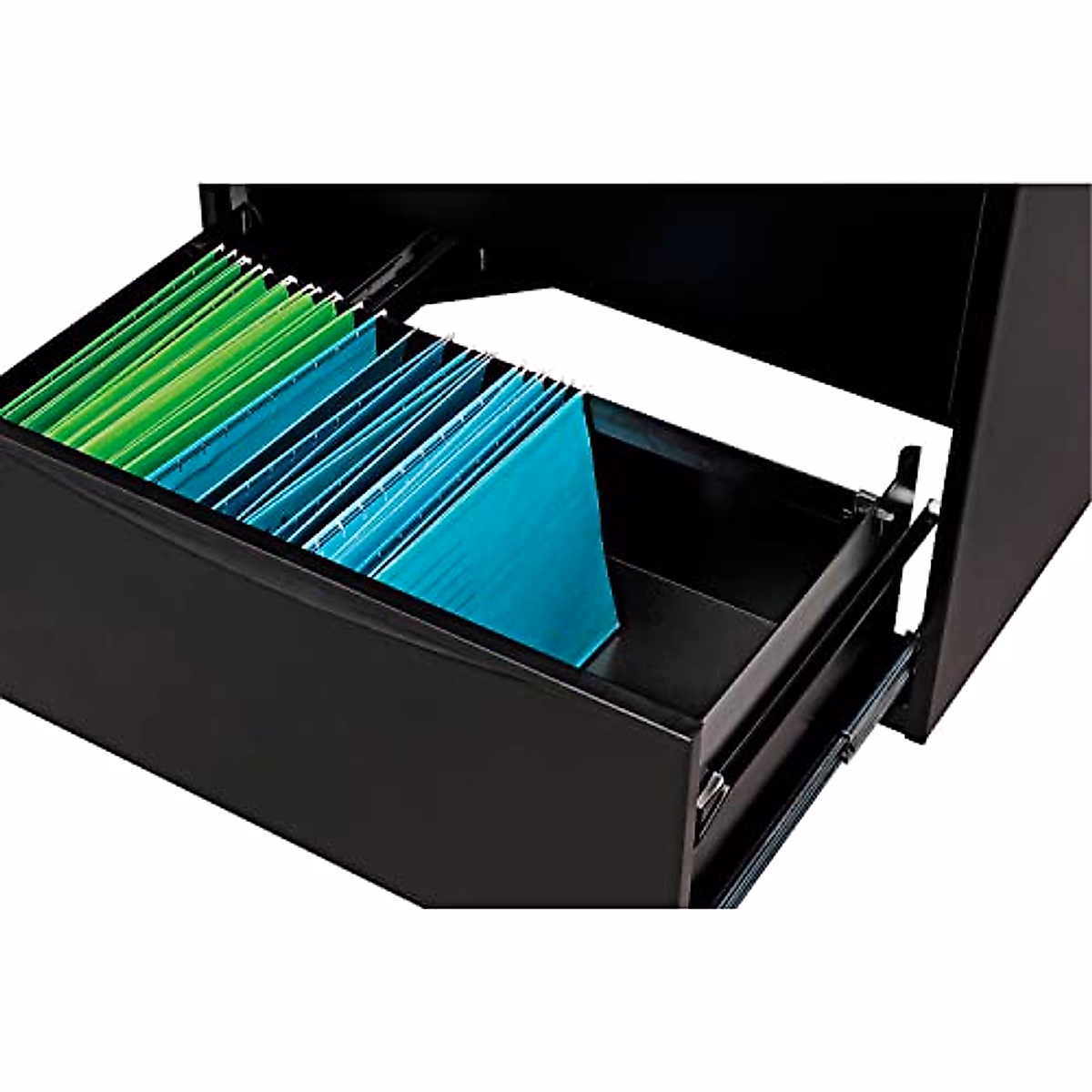 Global Industrial 36"W Premium Lateral File Cabinet, 5 Drawer, Black