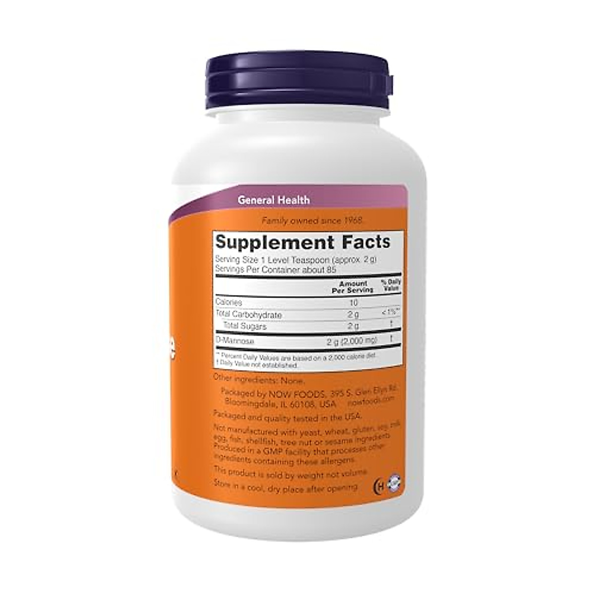 NOW Supplements, D-Mannose Powder, Non-GMO Project Verified, Healthy Urinary Tract*, 6-Ounce