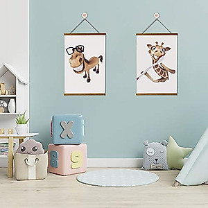 WITCOLOR Magnetic Poster Hanger Frame, Teak Magnet Poster Frame for Kids Paintings, Photos, Maps, Scrolls, Picture, Canvas Works and Art Prints