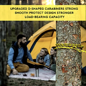 Campsite Storage Strap Camping Accessories, Outdoor Equipment Tent Lanyard Travel Hanger Clothesline Camping Essentials with 12 Ring Buckle & 6 Clothes Pins for Camper Family RV Trailer Hanging Gear