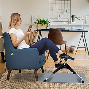 Goplus Mini Exercise Bike, Folding Under Desk Bike Pedal Exerciser with LCD Display, Adjustable Resistance, Portable Lightweight Foot Peddler Machine for Seniors Arms Legs Workout (Black)