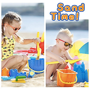 25 Pcs Kids Beach Sand Toys Set, Beach Toys Includes Castle Bucket, Sand Molds, Beach Shovel Tool Kit, Sand Castle Building Kits, Kids Outdoor Toys Sandbox Toys for Toddlers Kids Outdoor Play