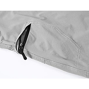 BASUDAM Men's Cargo Hiking Shorts Stretch Quick Dry Lightweight Work Shorts 6 Pockets for Camping Travel Light Grey 36