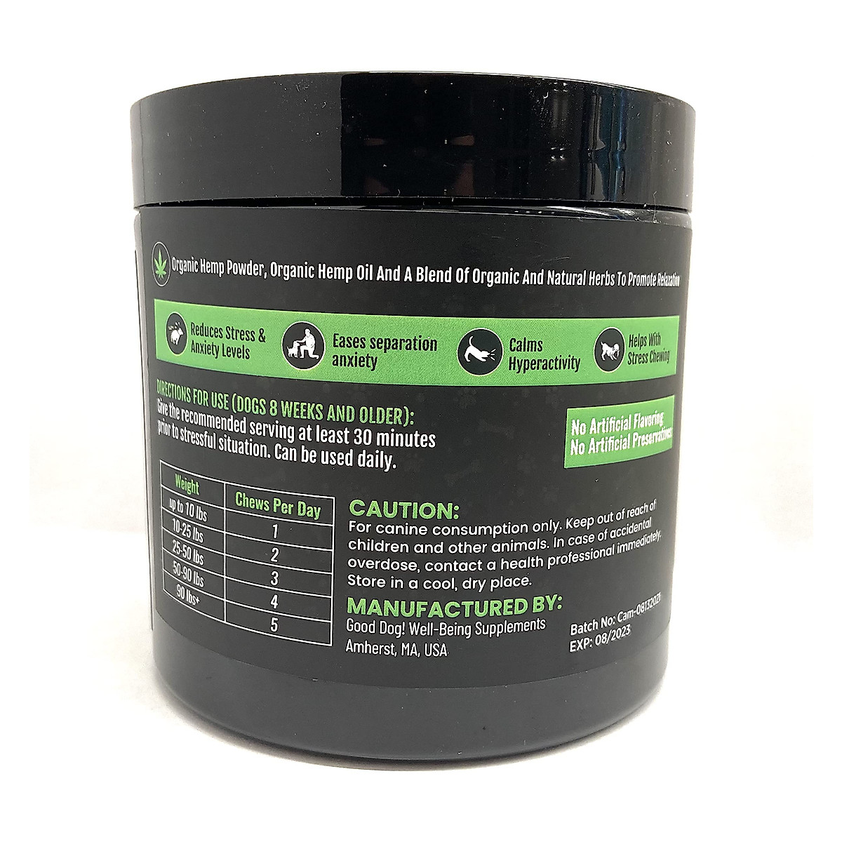 Good Dog! Hemp Chews for Dogs - Max Strength Organic Hemp for Max Calming and Anxiety Relief in Any Stressful Situation - 120 Soft Hemp Relaxant Chews for Dogs