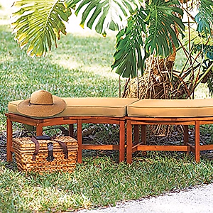 Solid Wood Fire Pit Curved Bench 44" Outdoor Garden Patio