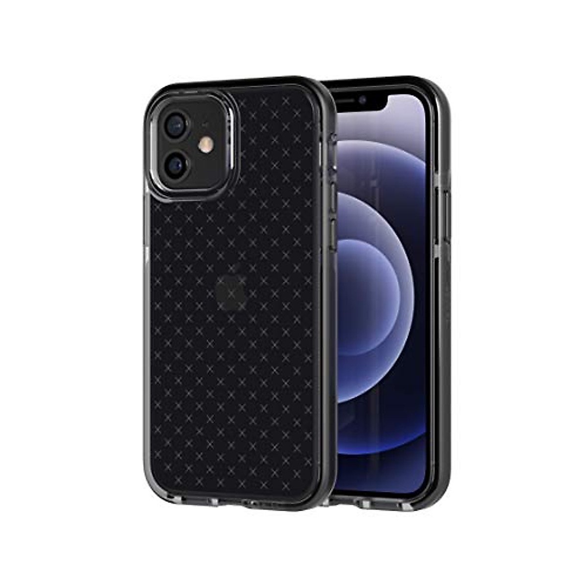 tech21 Evo Check Phone Case for Apple iPhone 12 and 12 Pro 5G with 12 ft Drop Protection, Smokey/Black