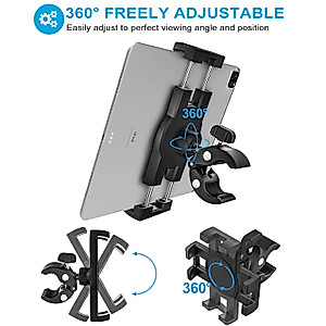 woleyi Tablet Mic Stand Holder, Microphone Music Tablet Mount with Ultra Stable C-Clamp, Compatible with iPad Pro/Air/Mini, Galaxy Tabs/Z Fold, Fire HD, iPhone, More 4.7-13" Cell Phones and Tablets