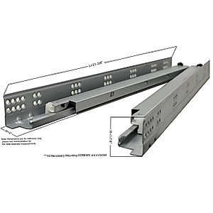Silverline SFUS - 21" Undermount Drawer Slide 75 lb Soft Closing Full Extension Cabinet Hardware 6 Pairs+ 6 Pairs Zinc Triggers