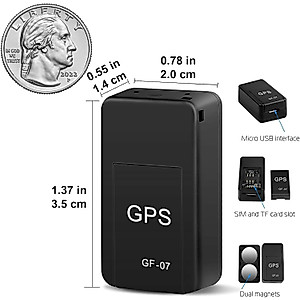 GPS Tracker for Vehicles, Mini Portable Real Time Magnetic GPS Tracking Device, Full Global Coverage Location Tracker for Car, Kids, Dogs, Motorcycle. No Subscription Required