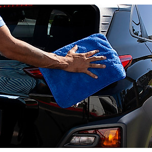 Eurow Double Density Microfiber Soft Fluffy Absorbent Shag Towels Scratchless Cleaning Drying Detailing 700GSM 12 X 16 Inches 10 Pack