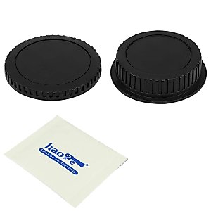 Haoge Camera Body Cap and Rear Lens Cap Cover Kit for Canon EOS EF EF-S EFS Mount Camera Lens Such as Rebel XT XTi XS XSi T1i T2i T3 T3i T4i T5 T5i T6 T6i T6s T7 T7i SL1 SL2 SL3