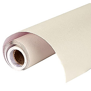 Self Adhesive Vinyl Decorative Leather Shelf Liner Contact Paper for Cabinets Dresser Drawer Furniture Walls Crafts (Beige, 15.7X117 Inches)