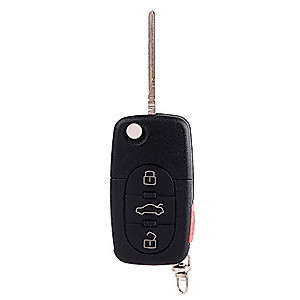 OCPTY 1 X Flip Key Entry Remote Control Key Fob Transmitter Replacement for Audi A4 A4 Quattro A6 A6 Quattro A8 A8 Quattro Allroad Quattro Cabriolet 4D0837231P 4 Buttons