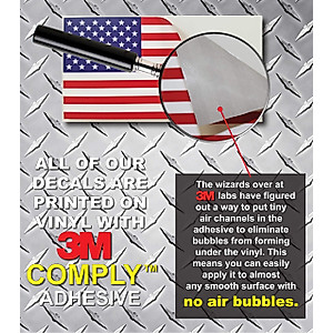 Pack of 2 Bald Eagle American Flag Sticker Decal for Car Truck Window Bumper Wall - 4" x 3.6" Safe for Vehicle Paint - American Made - Free 3M Peel and Stick Vinyl