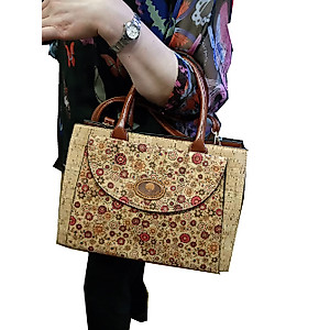 Mirabolante Pure Portuguese Natural Cork Bark Handbags for Women, Shoulder Bags, Crossbody Bags-11 (m)