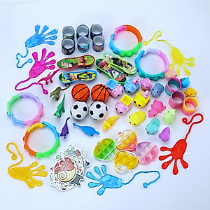 102 Pcs Party Favors Toys for Kids 4-8 8-12 3-5, Treasure Chest Box Toys Classroom Carnival Prizes Small Bulk Pop Fidget Toys Pack Pinata Stuffers Birthday Gifts Goodie Goody Candy Bags Fillers