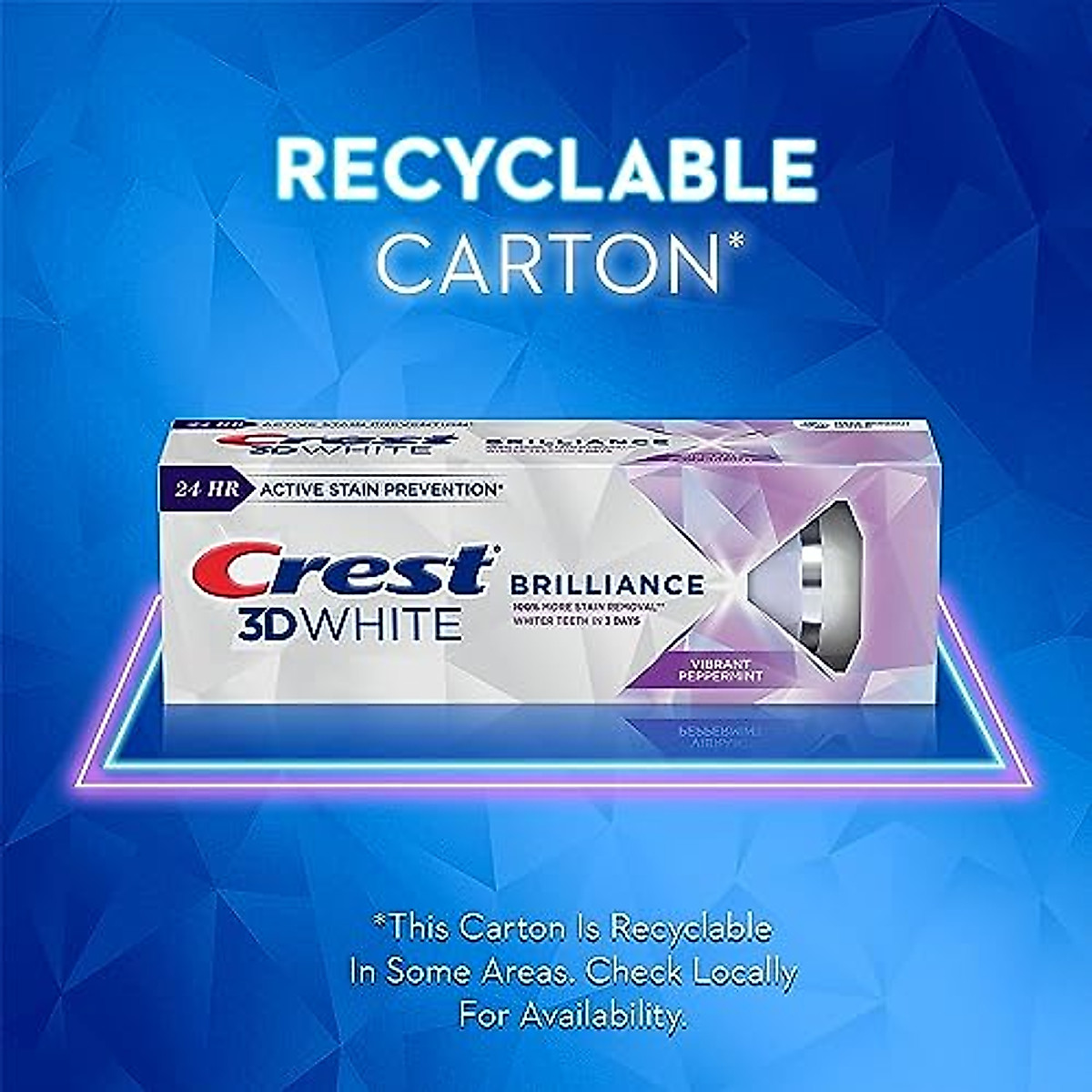 Crest 3D White Brilliance Teeth Whitening Toothpaste, Vibrant Peppermint, 3.5 Ounce (Pack of 3)