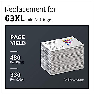 63XL LemeroUexpect Remanufactured Ink Cartridge Replacement for HP 63XL 63 XL for OfficeJet 3830 5255 5258 4655 Envy 4520 DeskJet 3632 1112 3630 Printer Black Color,2-Pack