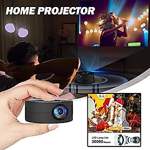 QINGZE Mini Black LED Mobile Video Projector Support Projector Player Home Wired Screen Same Home Media Theater 1080P Kids