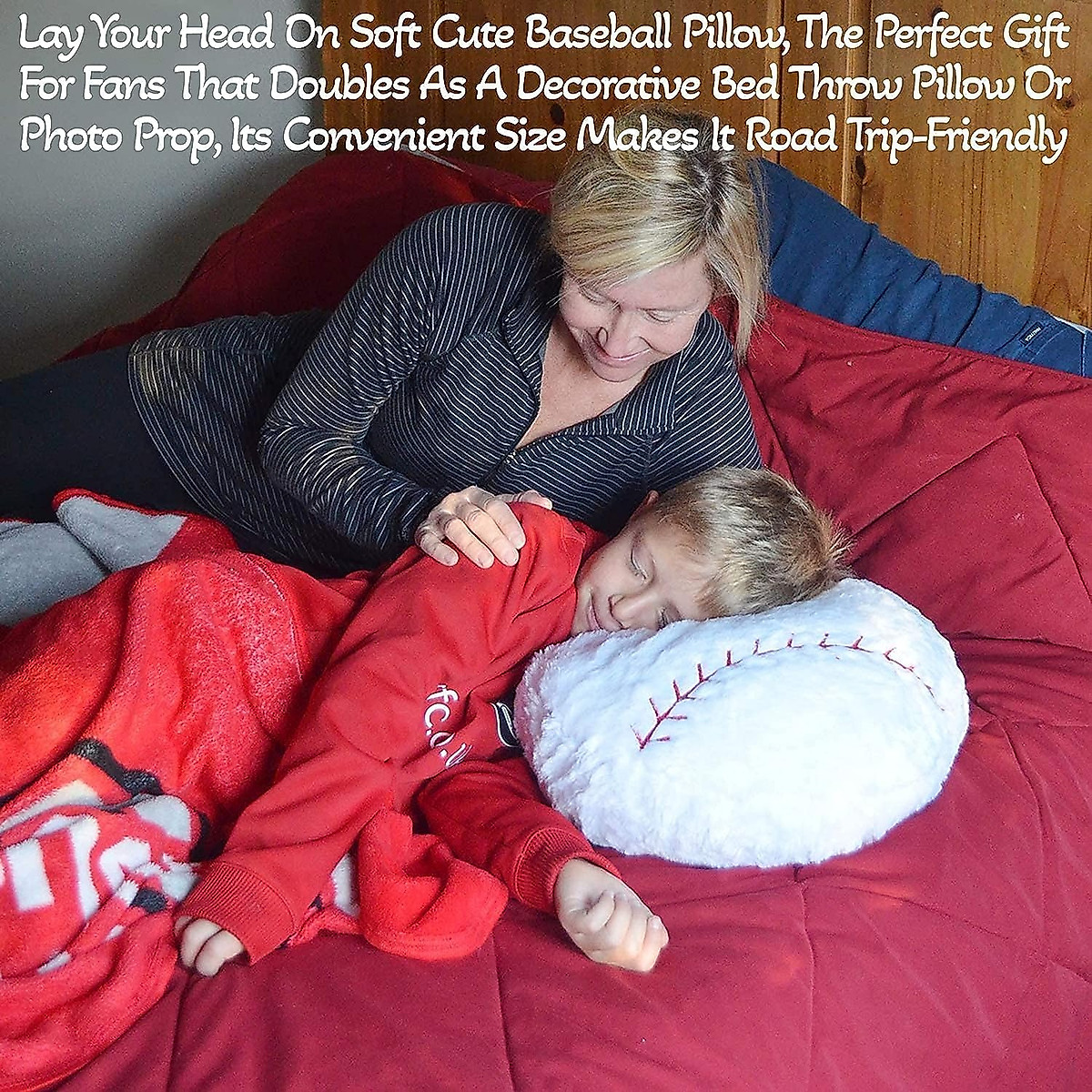 Baseball Pillow Boys Sports Room: Soft Softball Throw Plush Gifts - Play Stuff Ball Toys Decor Age 8-12