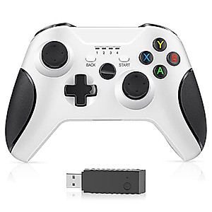 ASUNCELL Wireless Controller for Xbox One Xbox Series X|S gamepad Wireless video Wireless Controller with Dual Vibration game controller Wireless Xbox USB Gamepad Joypad Controller with Windows7/8/10/11，White